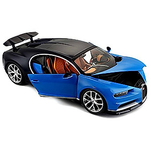 2016 Bugatti Chiron Blue 1/18 Diecast Model Car , unisex