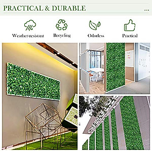 Giantex 12PCS 20x20inch Artificial Boxwood Panels Garden Privacy Fence Screen, 33.3 Sq.ft Faux Greenery Wall Privacy Hedge for Wedding Decor Fence Backdrop, Patio Topiary Hedge Protective Screen