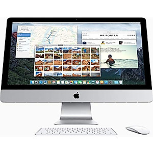 Apple iMac MK482LL/A 27-Inch Retina 5K Display Desktop (Intel Quad-Core i5 3.3GHz, 8GB RAM, 2TB Fusion Drive, Mac OS X), Silver ()(Renewed)