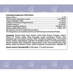 Dog Probiotics and Digestive Enzymes - Relief Diarrhea, Dog Gas, Bloating, Constipation, Upset Stomach - Pet Digestive Support - Soft Chews Probiotics for Dogs & Puppies