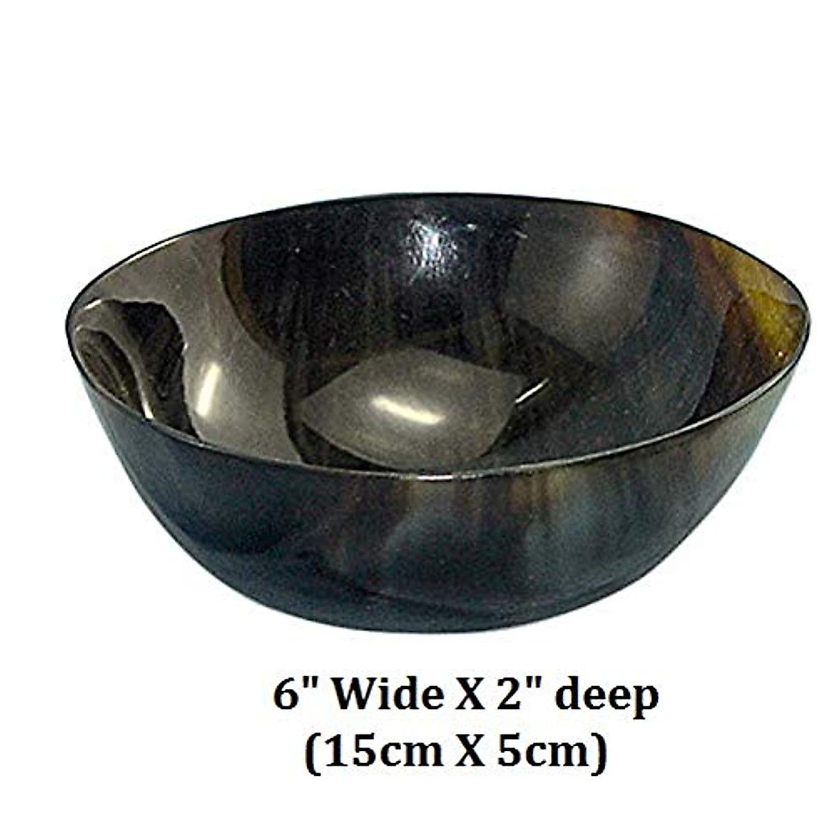Mythrojan Hand Crafted Small Serving Natural Ox Horn Bowl – Polished Finish