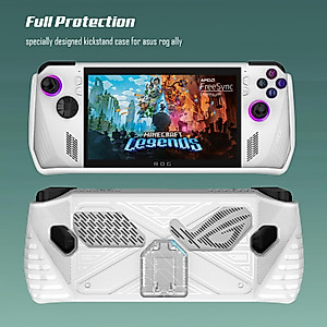 MES MERRY Kickstand Case for 2023 ASUS ROG Ally Handheld, ROG Ally 7 Accessories Protective Cover Grip with Stand (White)