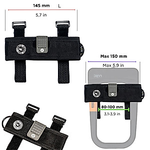 ULAC U Hold+ Universal Bike U Lock Holder, D Lock Holder, Lock Mount - L (145mm)