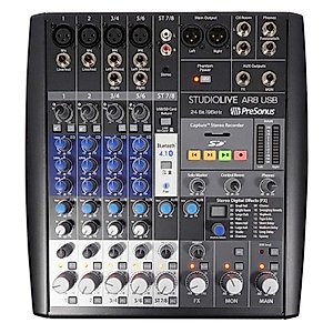 PreSonus StudioLive AR8 USB 8-Channel hybrid Performance and Recording Mixer