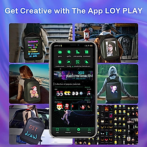 Taysem LED Backpack Motorcycle Backpack - Cool Laptop Backpacks for Men Smart LED Backpack with Programmable Pix Screen (A)