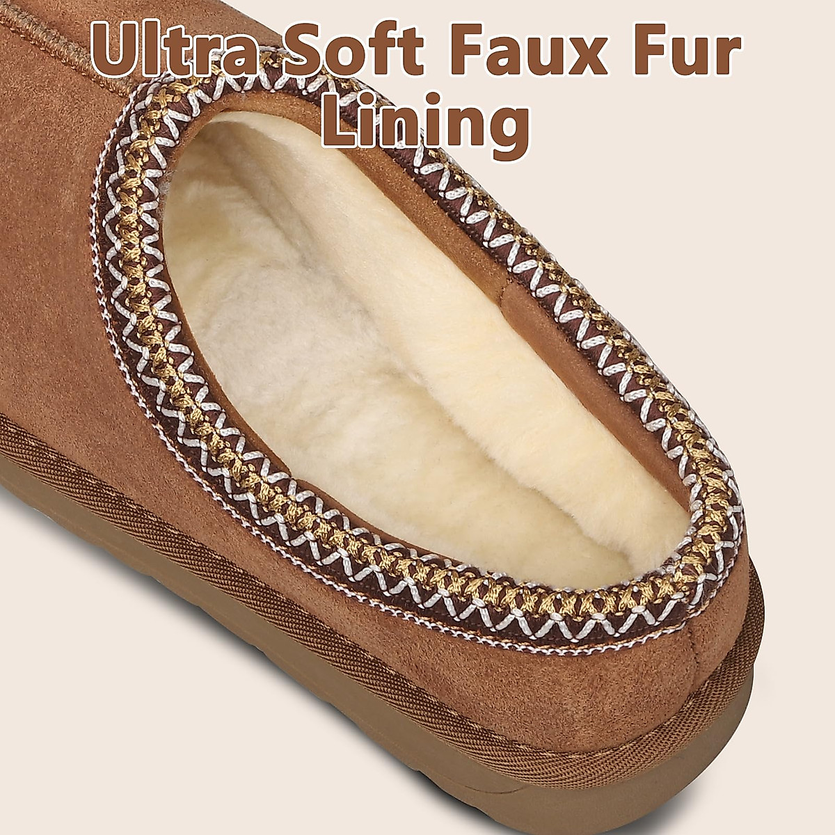 Women's Slippers Platform Mini Boots Short Ankle Anti-Slip Boot Fur Fleece Lined Sneakers House slippers Boot For Outdoor