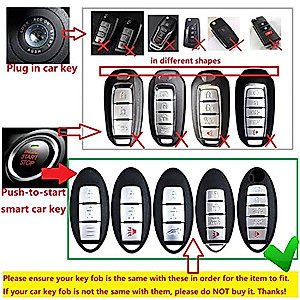 M.JVisun Soft Silicone Rubber Carbon Fiber Texture Cover for Nissan 370Z Altima Maxima Murano Armada GT-R Leaf Sentra Rogue Pathfinder Versa Smart 2 3 4 5 Buttons Car Key Fob Remote Case - Black