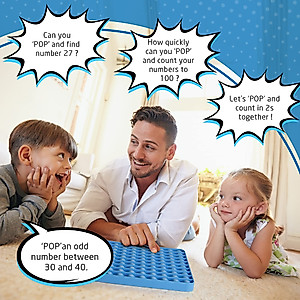 Pop it Numbers 100 Sensory Math Manipulative (Blue) Large Educational Consecutive Number pop it. Autism/ADHD Friendly Classroom Supply is Perfect for Home or Any Elementary Classroom