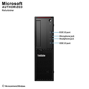 Lenovo ThinkStation P310 SFF High Performance Business Desktop Computer, Intel Core i3-6100 3.7GHz, 32G DDR4, 2T HDD, WiFi, BT, 4K Support, DP, VGA, Win 10 Pro 64 English/Spanish/French(Renewed)