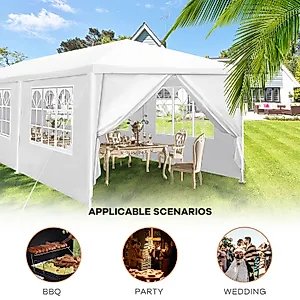 10X30ft Outdoor Gazebo, Canopy Tent Heavy Duty Wedding Party Tent with 8 Removable Sidewalls for Outdoor Wedding, BBQ, Camping, Backyard, Tents for Parties
