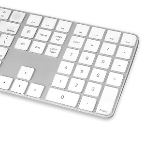 ProElife Keyboard Cover Skin for 2024 Magic Keyboard with Touch ID and Numeric Keypad (A3119) Ultra-Thin Silicon Protector (4 Keys ON The Left of Space BAR) (Transparent)