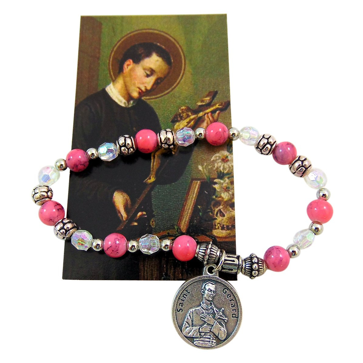 Westman Works St Gerard Stretch Bangle Bracelet with Holy Card Expectant Mothers Set