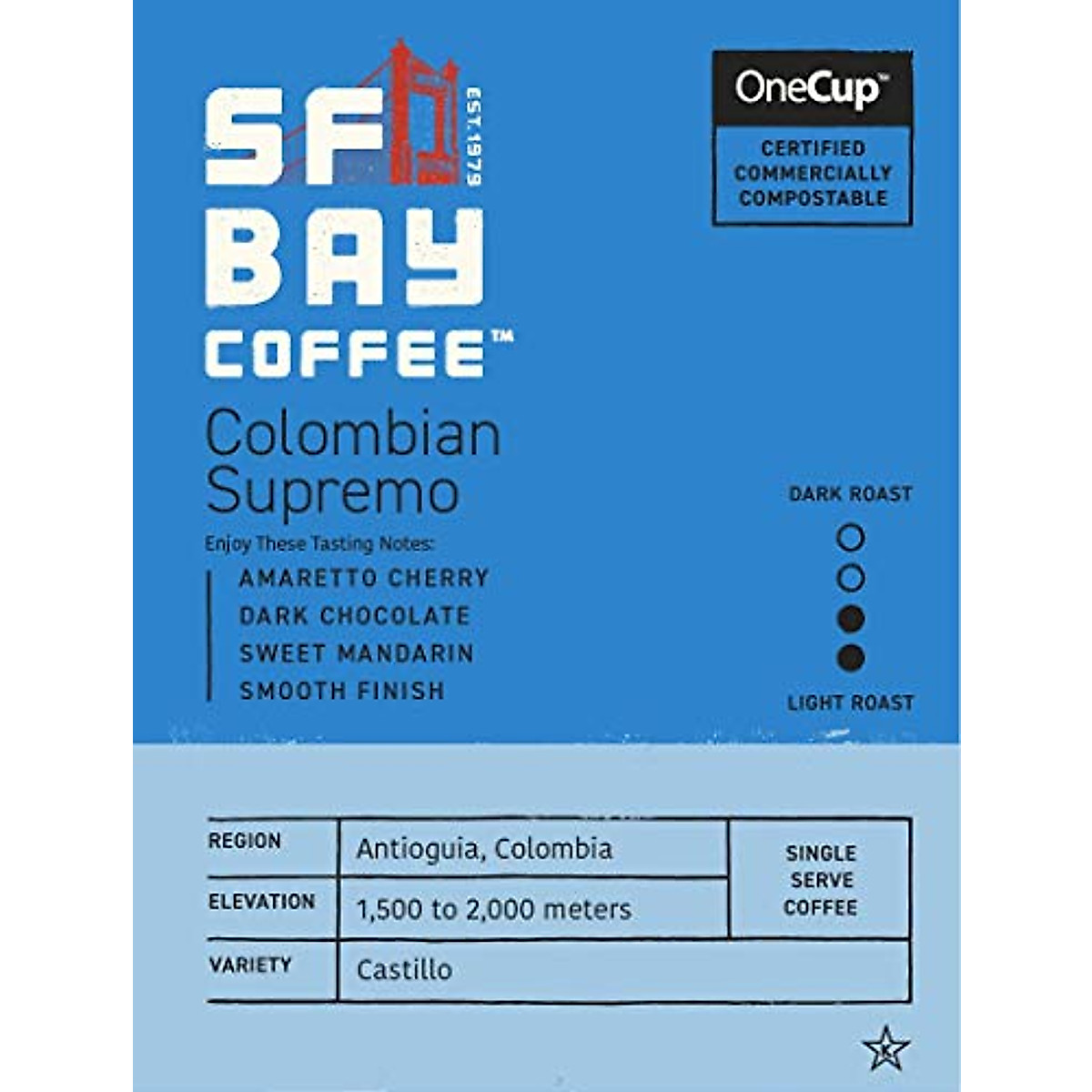 San Francisco Bay Compostable Coffee Pods - 100% Colombian (120 Ct) K Cup Compatible including Keurig 2.0, Medium Roast