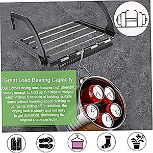 Balcony Drying Rack Stainless Steel Clothes Dryer Folding Shoes Rack Laundry Holder Hanging laundry Rack Clothes Radiator Airer with Multiple Adjustment Hook For Clothes Socks