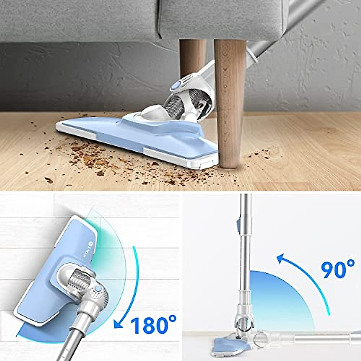 UMLo Cordless Vacuum Cleaner, 6-in-1 Lightweight Stick Vacuum with 2200 mAh Battery, Powerful Rechargeable Vacuum Cleaner, 40 Mins Max Runtime, Perfect for Hardwood Floor Carpet Pet Hair Home-N3