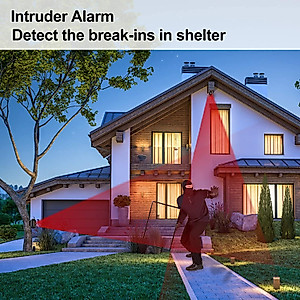 Driveway Alarm, Outdoor Waterproof Motion Sensor, Wireless Driveway Alarm System, 2 PIR Motion Detectors & 1 Receiver, Expandable House Alarm Systems for Home & Property