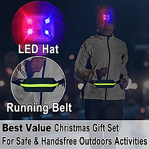 LED Beanie Hat with Light,Novelty Sports Visor Hat Stocking Stuffers Tech Gift (Light Grey)