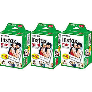 Fujifilm Instax Mini Instant Film (3 Twin Packs, 60 Total Pictures) - International Version