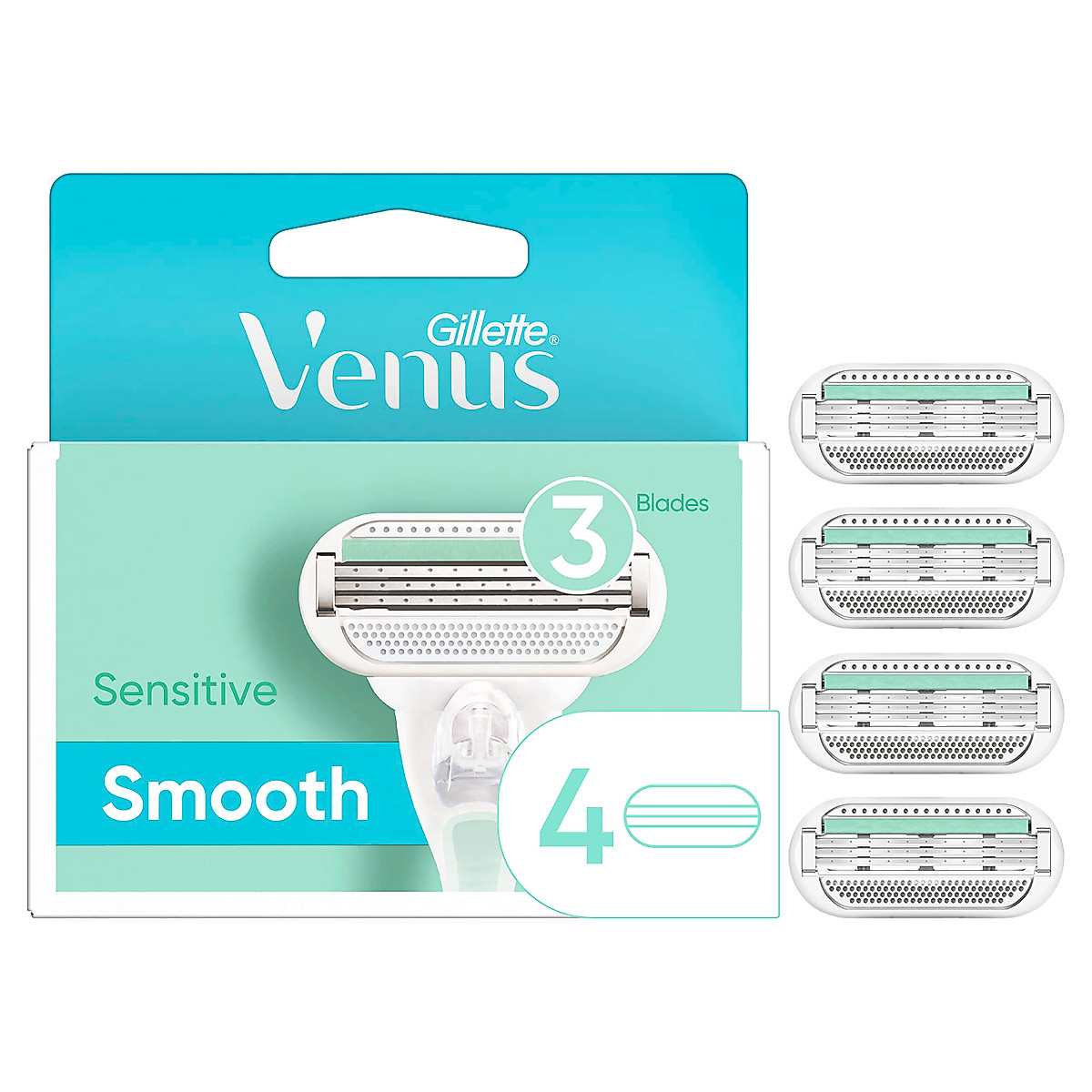 Gillette Venus Smooth Sensitive Women's Razor Blades - 4 Refills