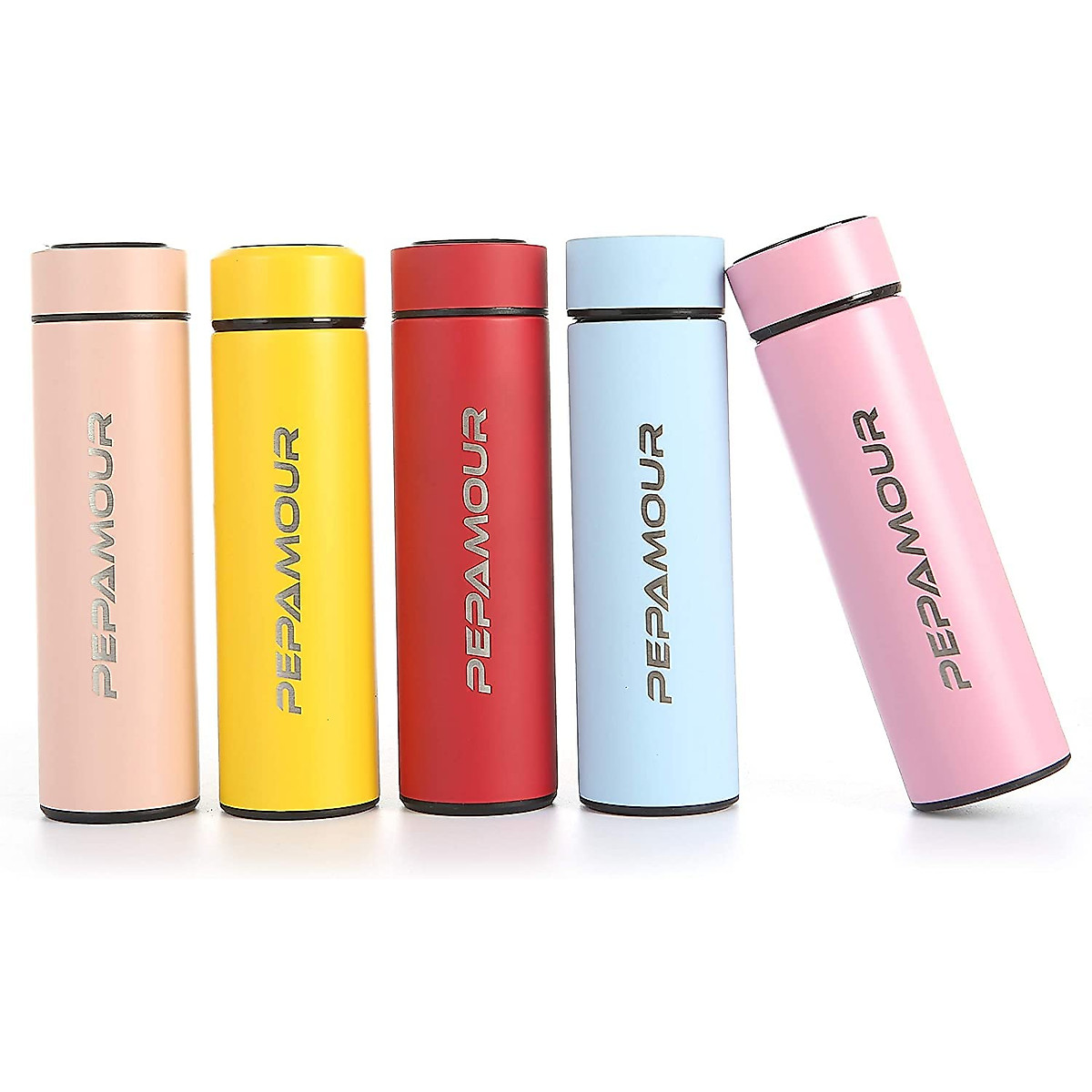 Stainless Steel Thermos, Water Bottle with Smart Temperature Display, Double Wall Insulated Coffee Thermos, BPA-Free, No Smell and Perspiration (Black)