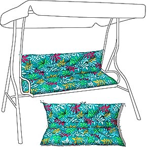 Dttra Swing Cushions with Backrest,Replacement Cushion for Bench,2-3 Seater Waterproof Thicken Washable Pad Cushion for Outdoor Indoor Furniture Swing Garden Patio Porch (Bamboo Leaf,60in×40in)