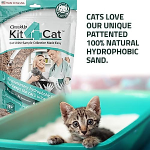 KIT4CAT 2lb Hydrophobic Cat Litter for Urine Collection, Hydrophobic Sand Urine Collection Litter Kit I Collect cat Urine Sample for Test (3 x 11oz Bags)