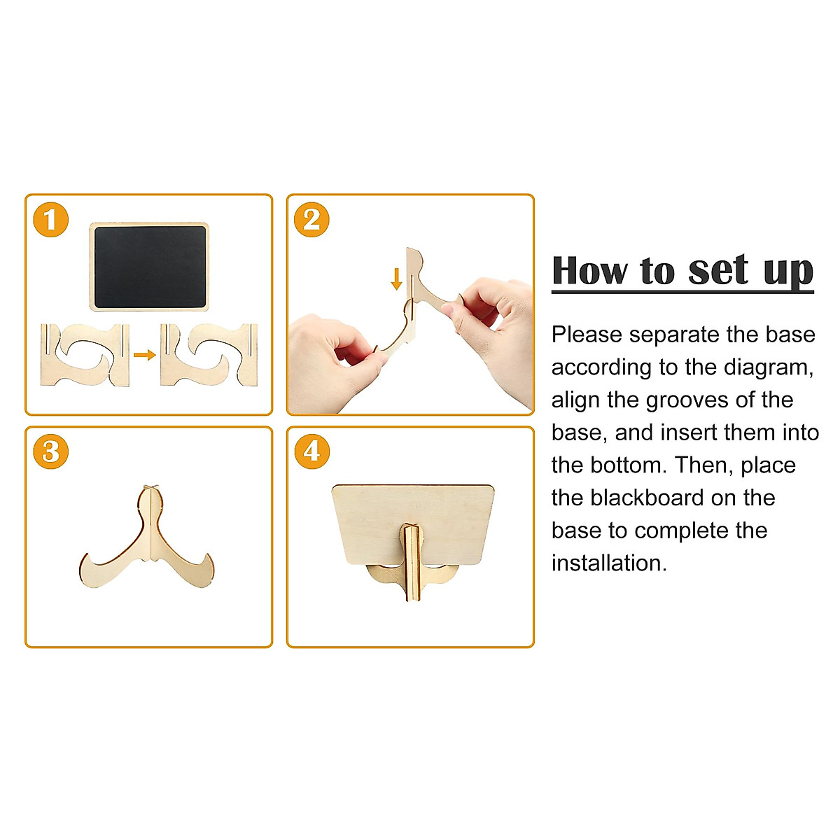 10 Pack Mini Chalkboards Signs with Easel Stand, Small Rectangle Chalkboards Blackboard, Wood Place Cards for Weddings, Birthday Parties, Message Board Signs and Event Decoration