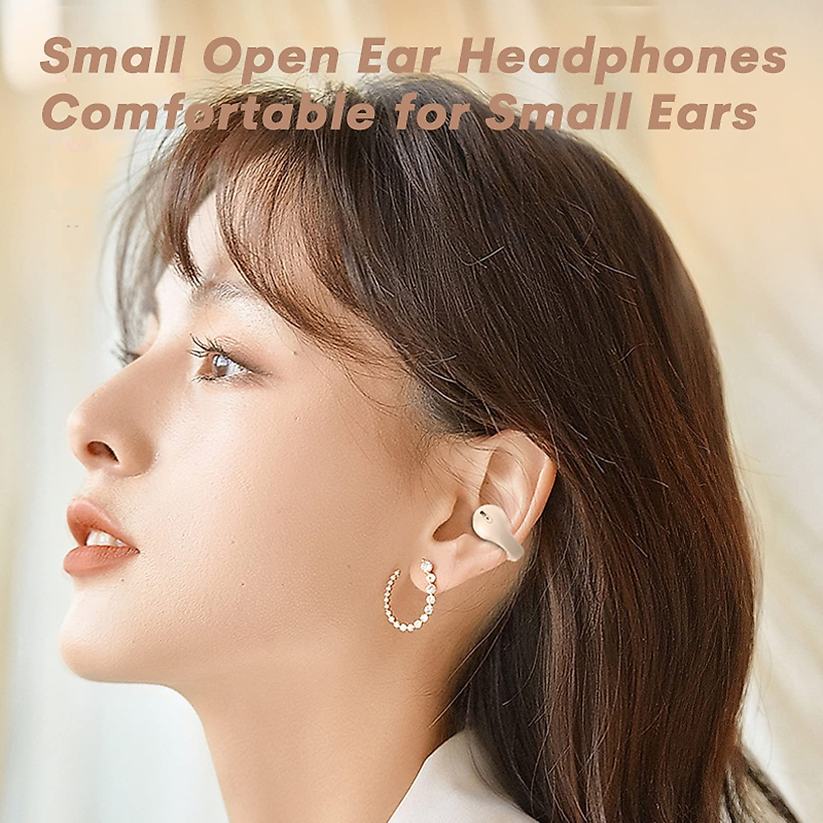 Clip on Open Ear Headphones Wireless Bluetooth Air Bone Conduction Headphones Head Set with Mic Bone Conduction Earbuds Headset Bone Conducting Earphones Ear Buds Workout Cycling Running