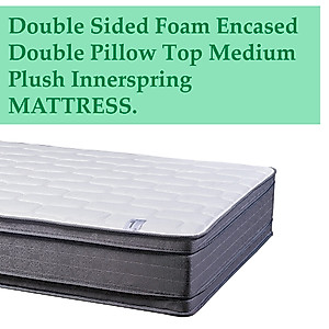 Continental Sleep 13-Inch Firm Euro Top Double Sided Foam Encased Innerspring Mattress, Full XL, Black