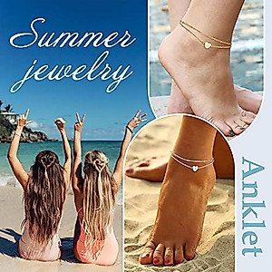 ChainsProMax Hotwife Anklet Initial Anklet Gold Plated Layered Letter C Ankle Bracelets for Women Gift