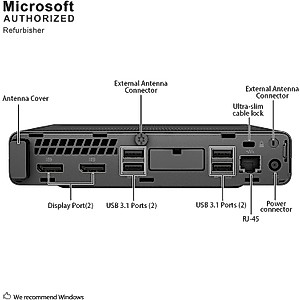HP EliteDesk 800 G4 Mini Tiny Business PC, Intel Hexa-Core i5-8500T up to 3.5GHz, 16GB DDR4 RAM, 256GB NVMe SSD, Dual Monitor Support, WiFi, Bluetooth, HDMI, DisplayPort, Win11 Pro 64-bit (Renewed)