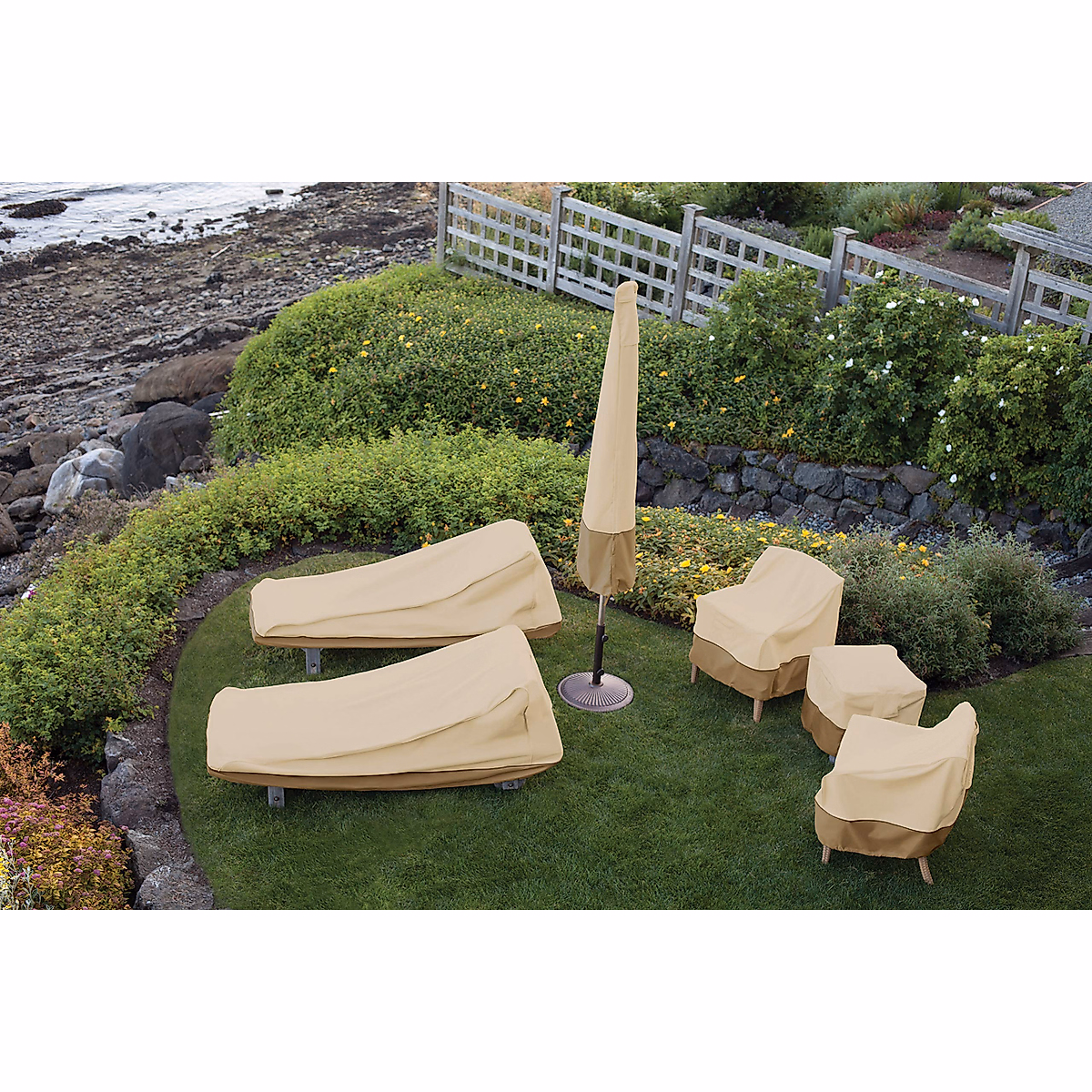 Classic Accessories Veranda Water-Resistant 94 Inch Tall Round Patio Table & Chair Set Cover, Outdoor Table Cover