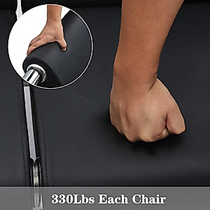 Kinfant 5-Seat Waiting Room Chairs Sofa Furniture - Office Guest Reception Chair with Armrest for Waiting Room Airport Hospital Bank (Black - PU)