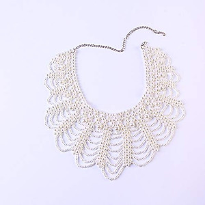 RBG Dissent Collar Necklace for Women Detachable Pearl Beaded Blouse Fake Collar Choker Necklace,Ruth Bader Feminist Collar Necklace