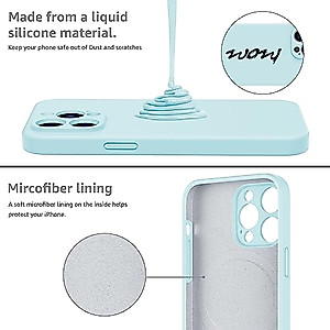 MCFANCE Silicone Magnetic Case for iPhone 14 Pro MagSafe Silicone Shockproof Phone Cover Case with Full Camera Protective, Soft Microfiber Lining for iPhone 14 Pro 6.1 inch 2022, Iceblue