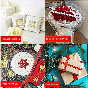 MRSRIBBON 5/8” Love Heart Ribbon for Crafts - 20meters/roll Red/White Embossing Ribbon with Hearts for Valentine’s Day Gift Wrapping, Home Decor Red