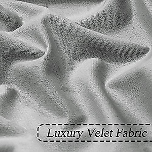 WEST LAKE Velvet Grey Blackout Winter Curtains Room Darkening Window Drapes Super Soft Luxury Drapes for Bedroom Rod Pocket Back Tab Curtains for Living Room Gray 52" Wx63 L,2 Panels