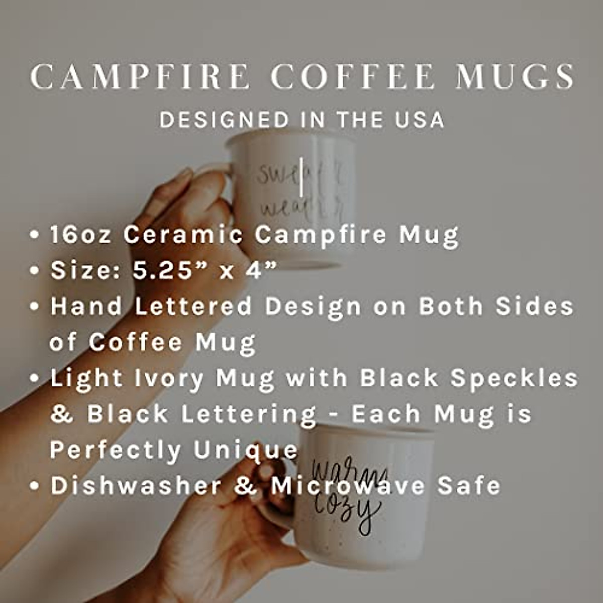 Sweet Water Decor Fall Coffee Mugs | Seasonal 16oz Ceramic Campfire Coffee Cup | Microwave & Dishwasher Safe Autumn Mug Great for Halloween, Pumpkin Spice Lattes & Thanksgiving (Hello Fall)