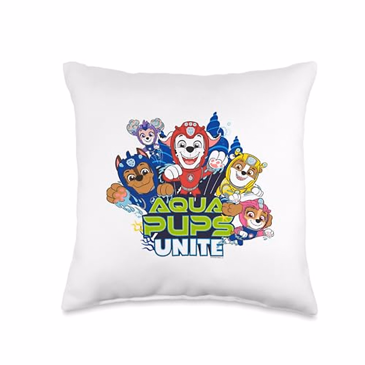 Nickelodeon Aqua Pups Unite Underwater Throw Pillow, 16x16, Multicolor