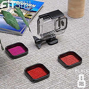 FitStill Waterproof Housing Case for GoPro Hero 8 Black, Protective 60m Underwater Dive Case Shell with 3 Pack Filters