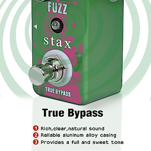 Stax Fuzz Guitar Pedal, Analog Fuzz Guitar Effect Pedals,Electric Guitar Accessories