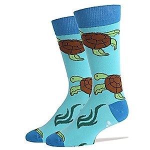 Oooh Yeah Men's Crew Funny Novelty Socks Turtle