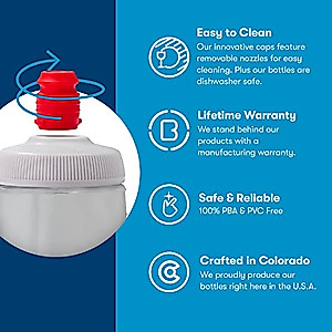 Polar Bottle Breakaway Wave Lightweight Bike Water Bottle - BPA-Free, Cycling & Sports Squeeze Bottle (Teal & Silver, 24 oz)