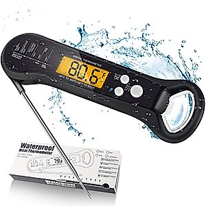 OWOXER Digital Meat Thermometer, Instant Read Food Thermometer with Probe, Waterproof Cooking Thermometer with Backlight, Grill Thermometer for Kitchen, Outdoor and BBQ
