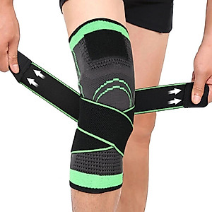 YCSM 1 Piece Set of Knee Support Protector, Compression Elastic Support Belt, Sports Knee Pads, for Running, Basketball and Volleyball (Color : Orange 1PC Strap, Size : XXXL)