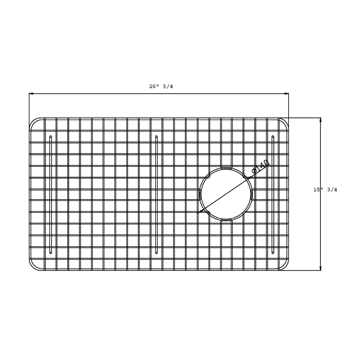 Fine Fixtures GFC3018SU Stainless steel Kitchen Sink Bottom Grid - 30 Inch Bowl. (26" 3/4 x 15" 3/4)