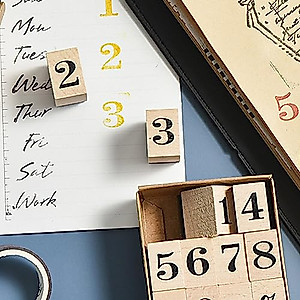 Operitacx Office Decor 24Pcs Month Stamp Decorative Stamp DIY Diary Stamp Journal Monthly Stamp Journal Wooden Stamp Wood Decor