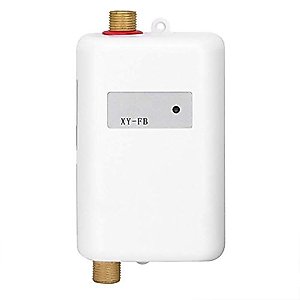 Instant Water Heater, White Mini Tankless Instant Hot Water Heater Bathroom Kitchen Washing With LED Indicator Light for Hot and Cold Dual-Use (US 110V)