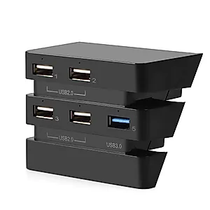 High Speed 5-Port USB Hub 2.0 & 3.0 Expansion Hub Controller Adapter for Pro Game Console, Led Indicators