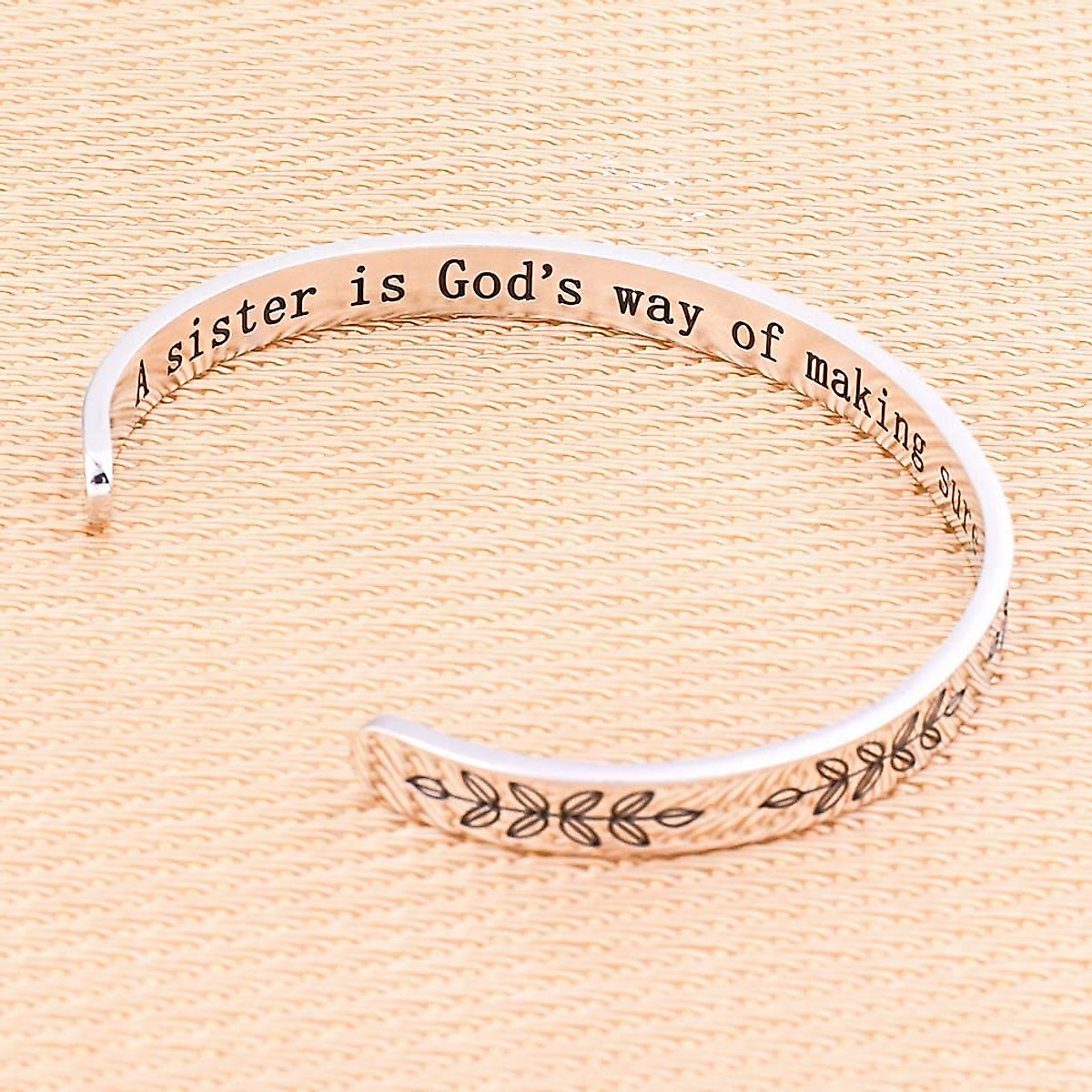 M MOOHAM Sister Gifts from Sister Bracelets Gifts - Sisters Birthday Christmas Jewelry Gifts from Sister Stainless Steel Cuff Bangle Bracelet, Mothers Day Present Gifts for Sister Birthday